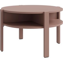 FORTE Beistelltisch &raquo;Tobago, runder Couchtisch mit 4 Ablagef&auml;chern, B/H/T 74,4/45,5/74,4 cm&laquo; Durchmesser ca. 74,5 cm orange B/H/T: 74,4cm x 45,5cm x 