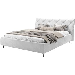 Home Affaire Polsterbett &raquo;Elloree, in 4 Breiten bis 200cm, auch in Leder&laquo; Kopfteilh&ouml;he 105 cm, belastbar bis 280 kg, auch in &Uuml;berl&auml;nge 220cm grau 94% 
