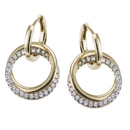 Firetti Damen Paar Creolen &raquo;Schmuck Geschenk Silber 925 Ohrschmuck Ohrringe Bicolor&laquo; mit Zirkonia (synth.) 14,1mm, Silber 925 (Sterlingsilber)