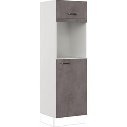 IMPULS K&Uuml;CHEN Backofen/K&uuml;hlumbauschrank &raquo;"Prag", Breite/H&ouml;he: 60/190,7 cm&laquo; vormontiert, mit Klappt&uuml;r, mit Dreht&uuml;r grau Dekorfolie, Holzwerkstoff Space