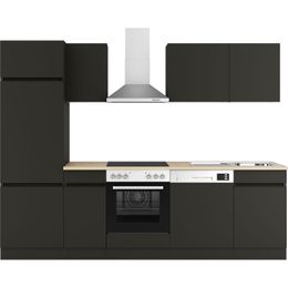 Optifit K&uuml;chenzeile &raquo;Roth&laquo; Breite 270 cm, wahlweise mit E-Ger&auml;ten, Push-to-Open-Funktion schwarz B/H/T: 270cm x 206,8cm x 60cm, ohne E-Ger&auml;te