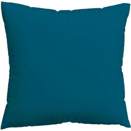 Schlafgut Kissenbezug &raquo;Premium Kissenbezug Woven Satin (1 St)&laquo; Ton-in-Ton Rei&szlig;verschluss, Fadendichte von 300tc, Uni, OEKO Tex blau Mako-Satin, Obermaterial: 