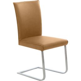 K+w Komfort & Wohnen K+W Komfort & Wohnen Freischwinger &raquo;Santos III&laquo; () mit Sattlernaht, Gestell aus Edelstahl, hochwertiger Sitzkomfort gelb B/H/T: 47cm x 99cm x 62cm, 