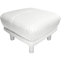 Trendmanufaktur Hocker &raquo;Cecilia, bequem und elegant&laquo; wei&szlig; NaturLEDER (echtes Rindsleder);Luxus-Microfaser ALCAZAR (100% Polyester);NaturLEDER : Bitte 