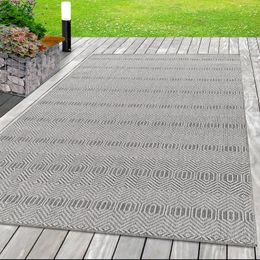 Ayyildiz Teppiche Outdoorteppich &raquo;ARUBA 4903, auch als L&auml;ufer&laquo; rechteckig 6 mm H&ouml;he Pflegeleicht, Modern, In- und Outdoor geeignet grau Polypropylen B : 140cm 1 Stk., 