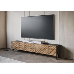 Home Affaire Lowboard &raquo;PHUKET&laquo; TV-Board mit Strukturfront, Breite ca. 190 cm schwarz B/H/T: 190cm x 39cm x 32cm