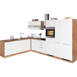 KOCHSTATION Winkelk&uuml;che &raquo;KS-Luhe&laquo; Stellbreite 240x330 cm, wahlweise mit oder ohne E-Ger&auml;ten, MDF-Fronten wei&szlig; B/H/T: 240cm x 60cm, ohne E-Ger&auml;te