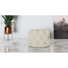Home Affaire Hocker &raquo;FOLLINA&laquo; Polsterhocker mit klassischer Chesterfield-Knopfheftung beige 100% Polyester B/H/T: 60cm x 39cm x 60cm, Samtoptik, 