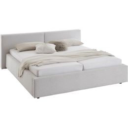 Meise M&ouml;bel meise.m&ouml;bel Polsterbett &raquo;Cube wahlweise mit Matratze und Bettkasten&laquo; extra flaches Kopfteil, erh&auml;ltlich in den Breiten 140cm, 160cm & 180cm silber 