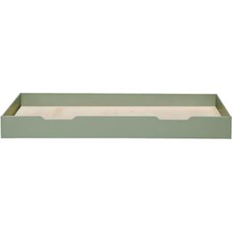 Woood Bettschubkasten &raquo;Nikki mit geb&uuml;rstetem Massivkiefer und Rollen B 94 x T 198 x H 20 cm&laquo; Als Stauraum- oder G&auml;stebettschublade nutzbar, MDF-Boden,