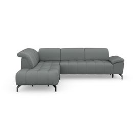 Sit & More sit&more Ecksofa &raquo;Cool L-Form&laquo; wahlweise mit Kopfteilverstellung und Vorziehsitz motorisch grau B/H/T: 272cm x 79cm x 220cm, Chenille, Ottomane links,