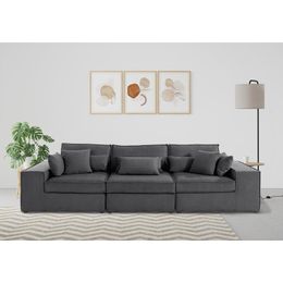OTTO home 3-Sitzer &raquo;Florid&laquo; 3 Teile, bestehend aus Modulen, viele Bezugsqualit&auml;ten, auch in Cord schwarz Baumwollmix (60% Baumwolle/40% Leinen);
