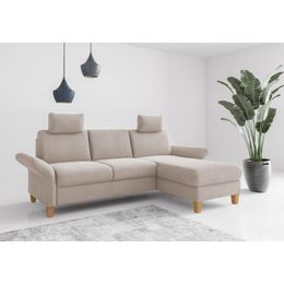 OTTO home Ecksofa &raquo;Rochelle, L-Form&laquo; wahlweise mit Armteilverstellung, Schlaffunktion und Bettkasten grau 100% Polyester B/H/T: 251cm x 90cm x 164cm, 