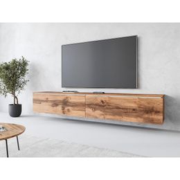Home Affaire Lowboard &raquo;LOWBOARD VERA, wahlweise mit oder ohne Beleuchtung&laquo; Modernes griffloses TV-Board, 180 cm TV-Schrank, stehend und h&auml;ngend braun 