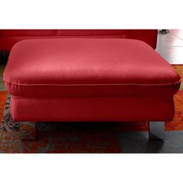 COTTA Hocker &raquo;Driver&laquo; mit edlen Metallf&uuml;&szlig;en rot Luxus-Kunstleder;LEDER BEEFY (ein abgedecktes Spalt-Rindsleder) im Sitz, Korpus in Kunstleder;