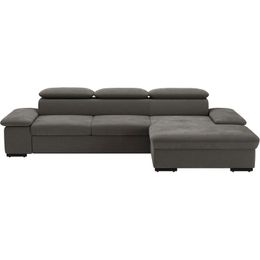 Sit & More sit&more Ecksofa &raquo;Alcudia L-Form&laquo; wahlweise mit Schlaffunktion grau 100% Polyester B/H/T: 286cm x 73cm x 174cm, Luxus-Microfaser Euphoria, Recamiere 