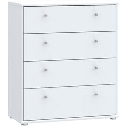 FORTE Kommode &raquo;Tempra, Kommode, 4 Schubk&auml;sten, H&ouml;he 85,5 cm&laquo; Breite 73,7 cm wei&szlig; B/H/T: 73,7cm x 85,5cm x 34,8cm, 4 Stk.