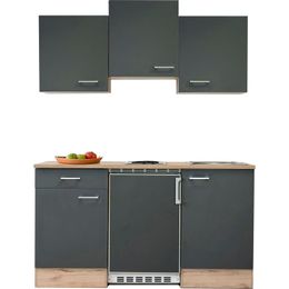 Flex-Well Pantryk&uuml;che &raquo;Morena&laquo; mit E-Ger&auml;ten, Breite 150,5 cm grau B/H/T: 150,5cm x 60cm