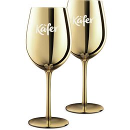 Feinkost K&auml;fer Cocktailglas 600 ml, H&ouml;he ca. 23 cm gold Kristallglas &Oslash; 9cm x 23cm, 600ml, 2 Stk.