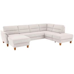 Home Affaire Wohnlandschaft &raquo;Palmera U-Form, B: 308 cm&laquo; optional Schlaffunktion & Bettkasten, Federkern beige 100% Polyester;Struktur (100% Polyester)