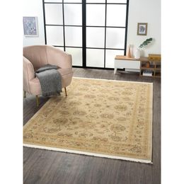 MyFlair Teppich &raquo;Maryam 4&laquo; rechteckig 7,5 mm H&ouml;he Kurzflor, Orient Optik, edler Glanz, mit Fransen, besonders weich beige Polypropylen (PP) B : 160cm 1 Stk., 