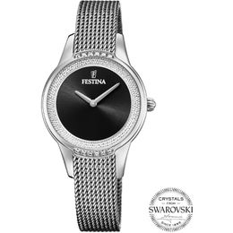 Festina Damen Quarzuhr &raquo;Mademoiselle&laquo; Armbanduhr, Damenuhr, Edelstahlarmband, &Oslash; 30 mm silber Einheitsgr&ouml;&szlig;e