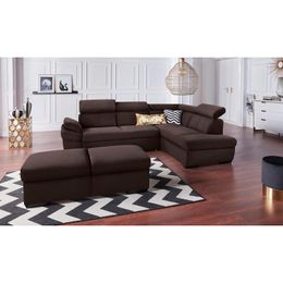 exxpo - sofa fashion Ecksofa &raquo;Salerno, klassisch modernes Funktionssofa, hoher Sitzkomfort, L-Form&laquo; inkl. Kopf- und Armteilverstellung, wahlweise mit 