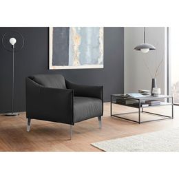 W.Schillig Cocktailsessel &raquo;sally Designsessel, Loungesessel, bequem, tolle Verarbeitungsdetails&laquo; mit Metall-Winkelf&uuml;&szlig;en in Chrom gl&auml;nzend schwarz 