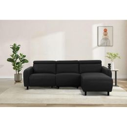 OTTO home Ecksofa &raquo;SKAANE Lederoptik, L-Form, 274 cm, manuelle/elektrische Relaxfunktion,&laquo; rundes Design, Kopfteilverstellung, Federkernpolsterung 