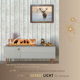 Dekofigur &raquo;Figurenset "Wald" f&uuml;r Weigla Dekosockel, aus Holz&laquo; Erzgebirge garantiert, Deko f&uuml;r Weihnachten und das ganze Jahr gold Holzwerkstoff 