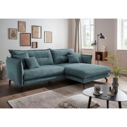 Home Affaire Ecksofa &raquo;Lazio modern und bequem, schmale Armlehnen, tolle Detailverarbeitung&laquo; zwei verschiedene Fu&szlig;farben w&auml;hlbar blau 93% Polyester, 7%