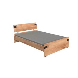 wimex Bett &raquo;Liverpool, 3 Breiten zur Auswahl, Made in Germany&laquo; mit rustikalen Metallbeschl&auml;gen im coolen Loft Style grau Liegefl&auml;che L&auml;nge B: 200cm x 140cm,