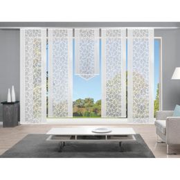 Home Wohnideen Schiebegardine &raquo;JENNA&laquo; Klettband 5 Stk. tlg. Schiebevorhang Jacquard Set, HxB: 245x57 wei&szlig; Polyester 245cm, Klettband, 57cm