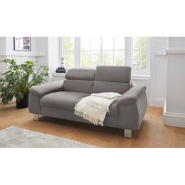 COTTA 2-Sitzer &raquo;Komaris, B: 177 cm&laquo; mit Kopfteilverstellung grau Microfaser PRIMABELLE (100% Polyester);Kunstleder SOFTLUX;Feinstruktur (100% 