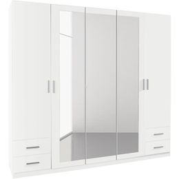 Rauch Dreht&uuml;renschrank &raquo;Dreht&uuml;renschrank Schrank Garderobe W&auml;scheschrank Schlafzimmer FLEXX&laquo; mit 4 Schubk&auml;sten wei&szlig; Holzwerkstoff B/H/T: 225cm x 210cm