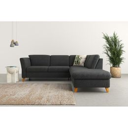 Home Affaire Ecksofa &raquo;Trelleborg L-Form&laquo; Federkern-Polsterung, wahlweise mit Schlaffunktion und Stauraum grau 100% Polyester B/H/T: 252cm x 86cm x 