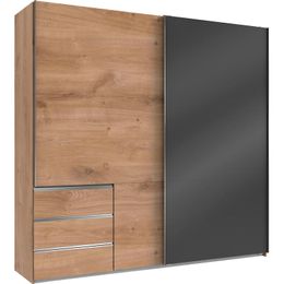 wimex Schwebet&uuml;renschrank &raquo;Level by fresh to go&laquo; mit Glast&uuml;r grau B/H/T: 250cm x 216cm x 65cm, Schubladen: 3 Stk. T&uuml;ren: 2 Stk.