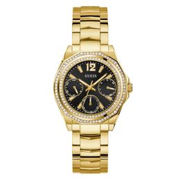 Guess Damen Multifunktionsuhr &raquo;RITZY&laquo; Quarzuhr, Armbanduhr, Damenuhr, Edelstahlarmband, Datum gold Einheitsgr&ouml;&szlig;e