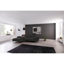 W.Schillig Ecksofa &raquo;valentinoo, Designsofa, bequem, elegant und zeitlos, L-Form&laquo; inklusive Hocker, mit Sitztiefenverstellung, Breite 299 cm grau 