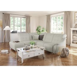 Home Affaire Ecksofa &raquo;Boston L-Form&laquo; Kopfteilverstellung an jeder Sitzfl&auml;che, wahlweise Relaxfunktion wei&szlig; Struktur (100% Polyester);Luxus-Microfaser 