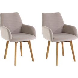 OTTO products Armlehnstuhl &raquo;Alessja&laquo; (Set) 2 Stk.Bezug aus Microfaser, Gestell aus Eiche Massivholz grau Holzwerkstoff, Massivholz, Polyester B/H/T: 