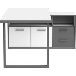 FORTE Schreibtisch &raquo;Keflav&laquo; Breite 124,2 cm wei&szlig; B/H/T: 160cm x 74,1cm x 75cm