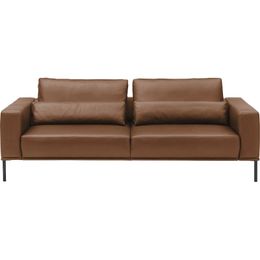 Musterring 3-Sitzer &raquo;JustB!PM100, 222 cm breit, aus hochwertigem Leder&laquo; wahlweise mit Nierenkissen und mot. Sitzauszug, Metallfu&szlig; in schwarz braun 100% Leder B/H