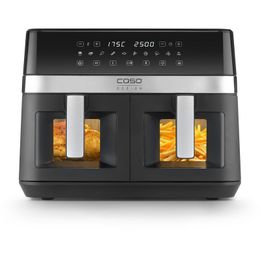 CASO GERMANY Hei&szlig;luftfritteuse &raquo;3186 Design AirFry DuoChef&laquo; 2200 W Fassungsverm&ouml;gen 0 l schwarz Einheitsgr&ouml;&szlig;e Hei&szlig;luftfritteuse