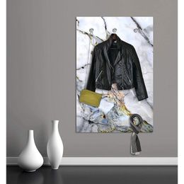 queence Garderobenleiste &raquo;Marlik&laquo; Wanddeko, Wandgarderobe, Marmor gold Acrylglas, Edelstahl B/H/T: 80cm x 120cm x 3cm