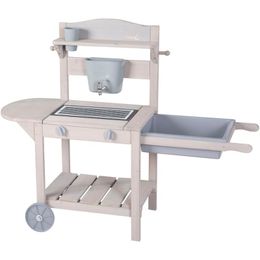 Roba Outdoor-Spielk&uuml;che &raquo;Mobile Matschk&uuml;che BBQ, aus Holz&laquo; grau Holz Einheitsgr&ouml;&szlig;e