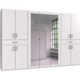 wimex Dreht&uuml;renschrank &raquo;Tibet&laquo; mit Schubk&auml;sten auf bequemer Zugriffsh&ouml;he wei&szlig; Holzwerkstoff B/H/T: 313cm x 208cm x 58cm, Schubladen: 2 Stk. T&uuml;ren: 11 Stk.