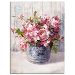 Artland Wandbild &raquo;Gartenblumen I&laquo; Blumen 1 Stk. tlg. als Leinwandbild, Poster in verschied. Gr&ouml;&szlig;en pink Leinwand B/H/T: 60cm x 80cm, Leinwandbild Blumen 