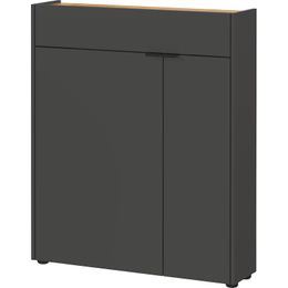 Germania Schuhschrank &raquo;Ameca&laquo; 1 Stk. tlg. grau Holzwerkstoff Graphit, B/H/T: 83cm x 99cm x 22cm, Schubladen: 1 Stk. T&uuml;ren: 2 Stk.