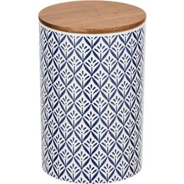 Wenko Vorratsdose &raquo;Modell Lorca&laquo; Frischhaltedose f&uuml;r Lebensmittel mit Muster, luftdichter Deckel bunt Bambus, Keramik B/H/L: 12,5cm x 18,5cm x 12,5cm